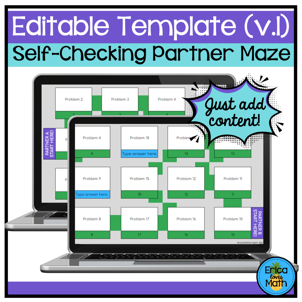 Editable Digital Partner Activity | Maze Template (v.1) | Made By Teachers