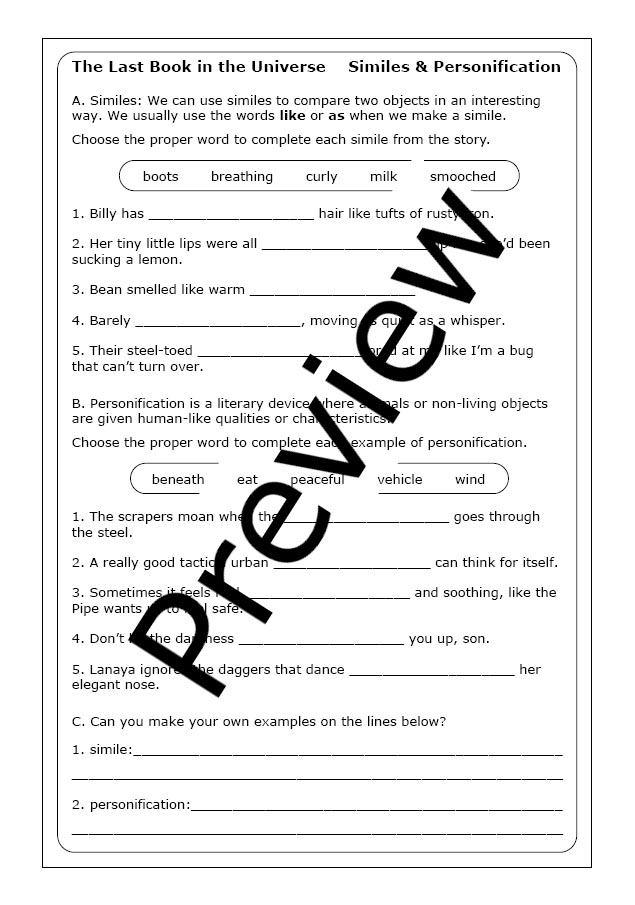 Rodman Philbrick "The Last Book in the Universe" worksheets | Made By ...