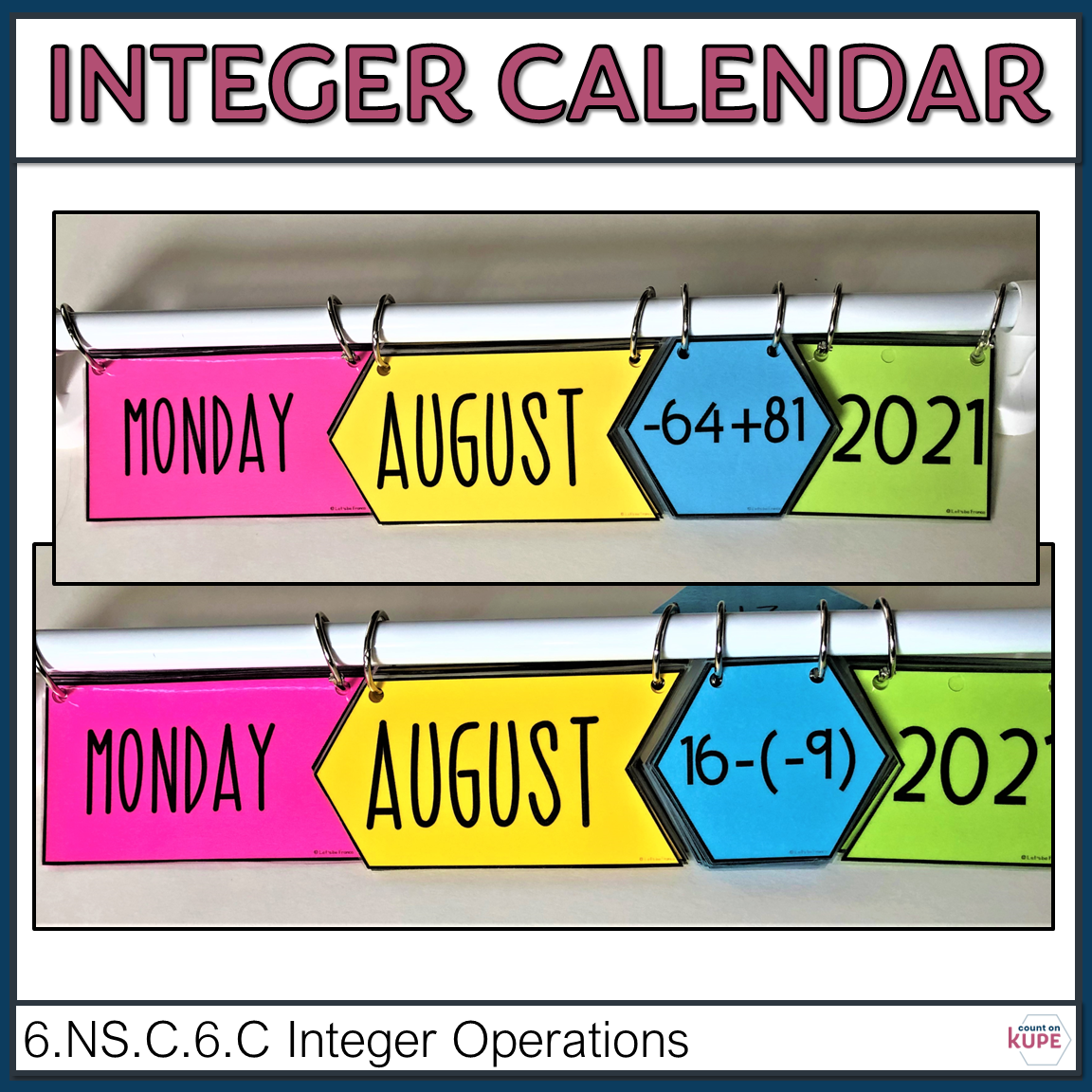 Fraction Addition and Subtraction Math Hanging Classroom Calendar ...