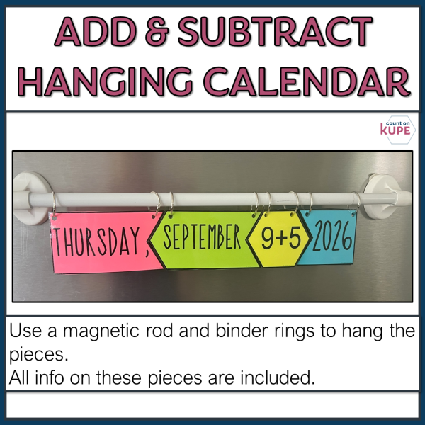 Add and Subtract Math Hanging Elementary Classroom Calendar | Made By ...