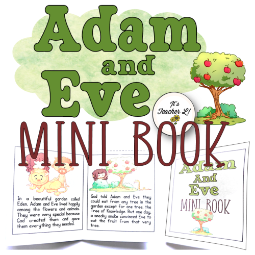 Adam and Eve Bible Story Foldable Mini Book Grade 1 2 3 ELA READING ...