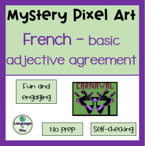 French Adjective Agreement Mystery Picture Pixel Art Digital Activity ...