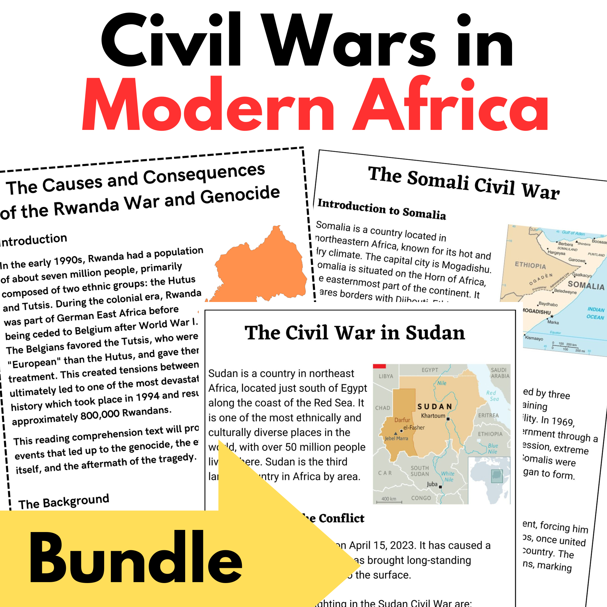 African Civil Wars - Reading Comprehension & Worksheets - Rwanda ...