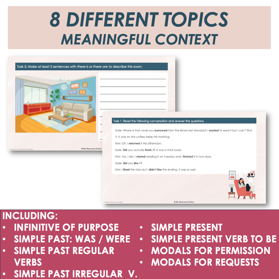 A1 Beginner Grammar Lesson Plans, Activities, Worksheets BUNDLE #1 ...