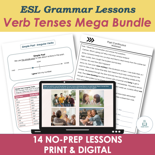 Verb Tenses MEGA BUNDLE - Adult ESL Grammar Lesson Plans, Worksheets ...