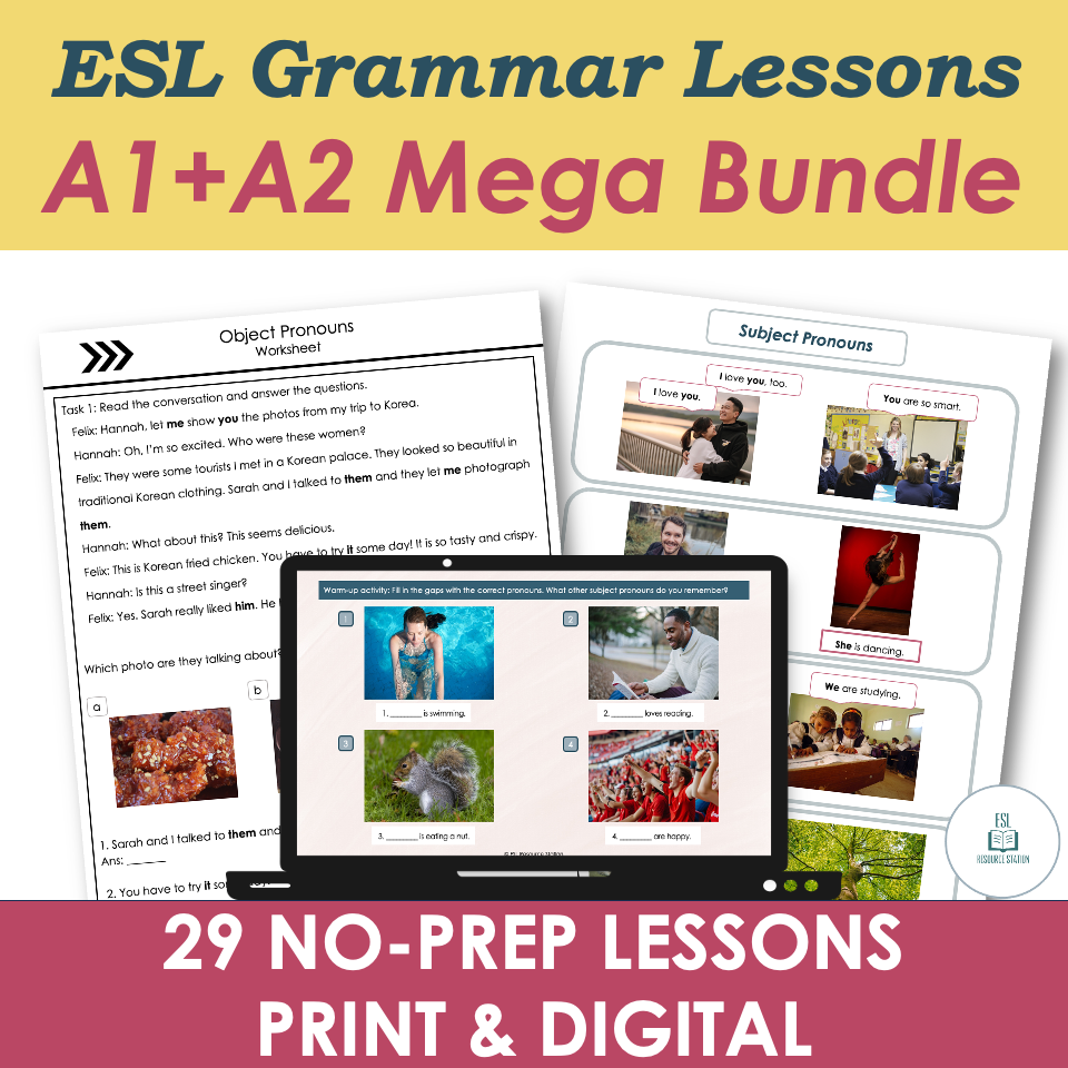 A1 Beginner + A2 ESL Grammar Lessons, Worksheets, Activities MEGA ...