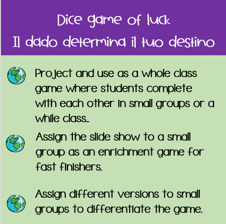 Italian Present Tense of Essere Game of Knowledge and Luck on Google ...