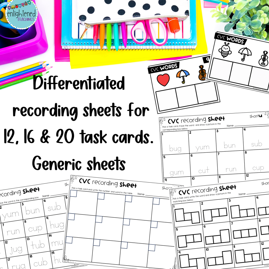 Short u CVC Task Cards - Short u CVC Mystery Words - Secret CVC words ...