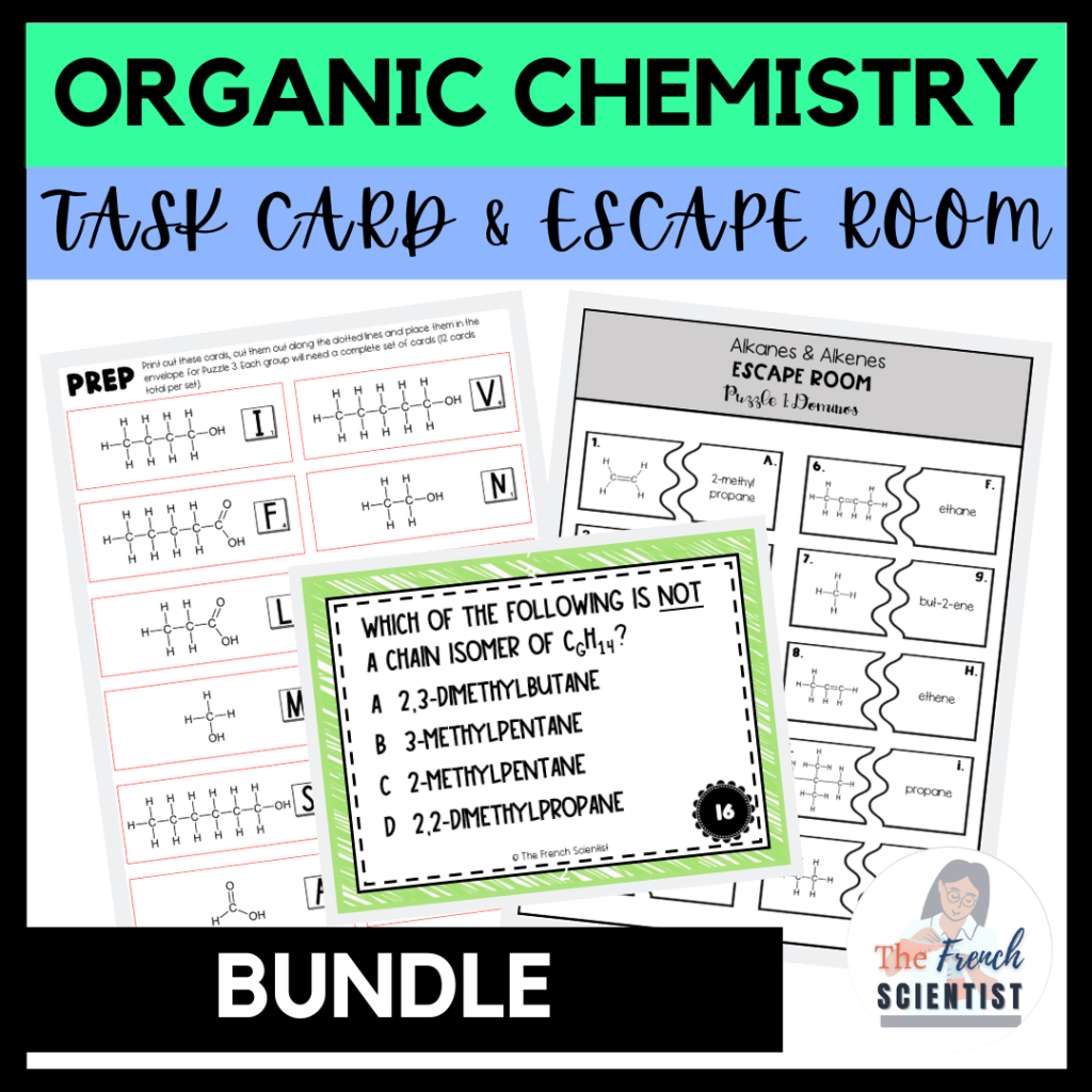 CHEMISTRY Organic Chemistry Escape Room & SCOOT Activity BUNDLE - Made ...