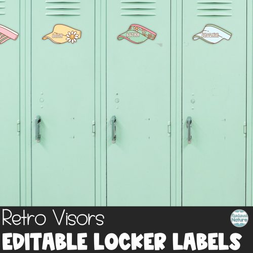 Retro Pickleball Visor Name Tags - Editable Locker Labels or Cubby Tags ...