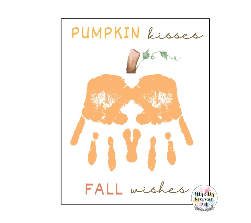 Pumpkin Handprint Art Craft Printable Template / Fall Craft / Autumn ...