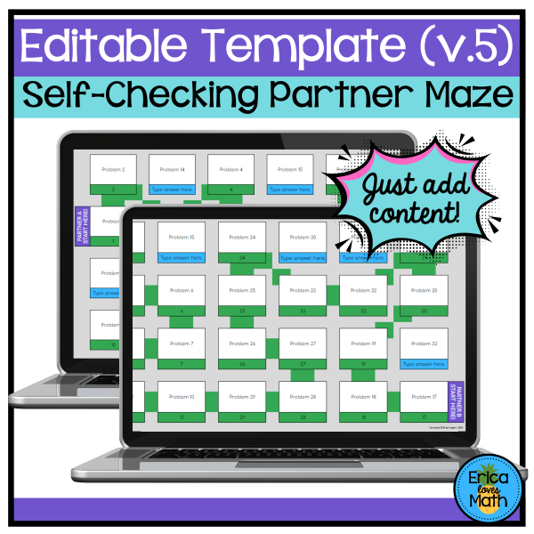 Editable Digital Partner Activity | Maze Template (v.5) | Made By Teachers