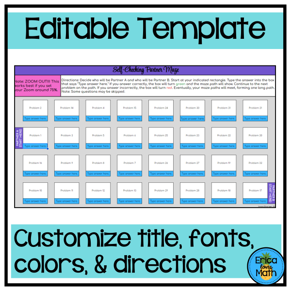 Editable Digital Partner Activity | Maze Template (v.5) | Made By Teachers
