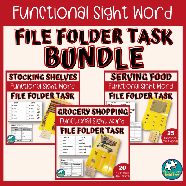 Functional Sight Word File Folder Bundle for Special Education Life ...