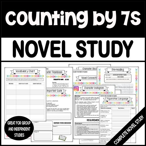 Counting by 7s by Holly Goldberg Sloan Novel Study Complete - Made By ...