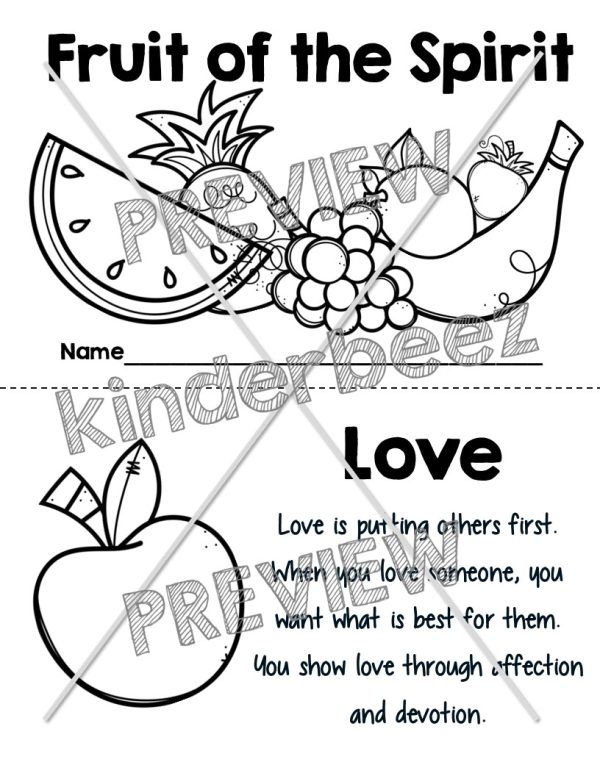 Fruit of the Spirit Bible Lesson, Worksheets & Mini book & Posters ...