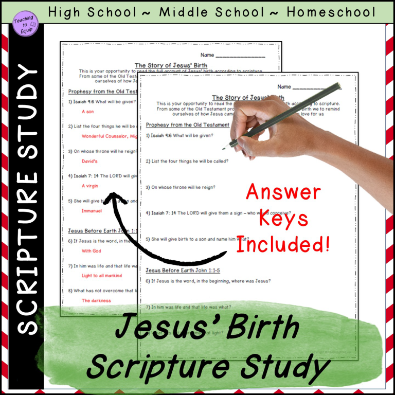 Jesus' Birth Bible Scripture Study Christmas worksheet activity | Made ...