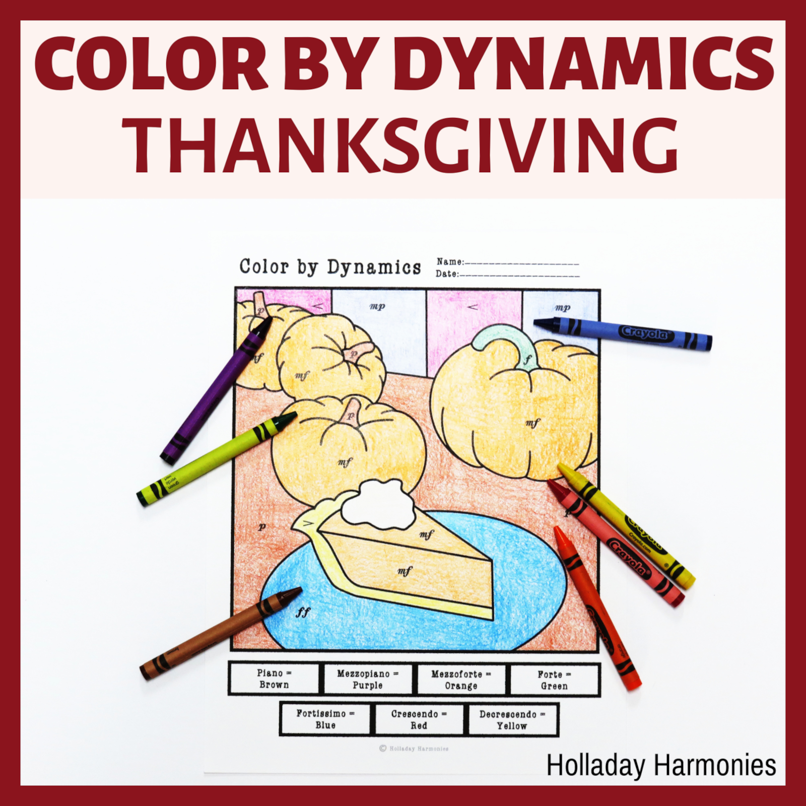 Halloween Color by Dynamics Worksheets - Music Dynamics Activities ...