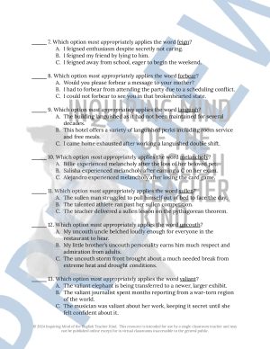 Shakespeare's As You Like It Act 2 Vocabulary Games for High School ...