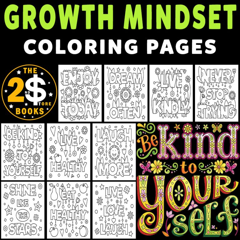 Growth Mindset Coloring Book - 10 Pages | Made By Teachers