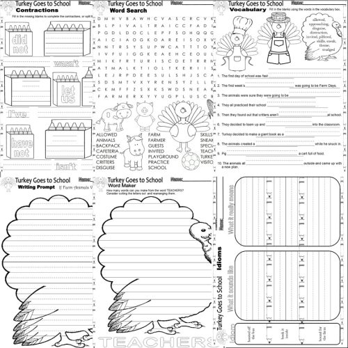 Turkey Goes to School Read Aloud Book Companion Reading Comprehension ...