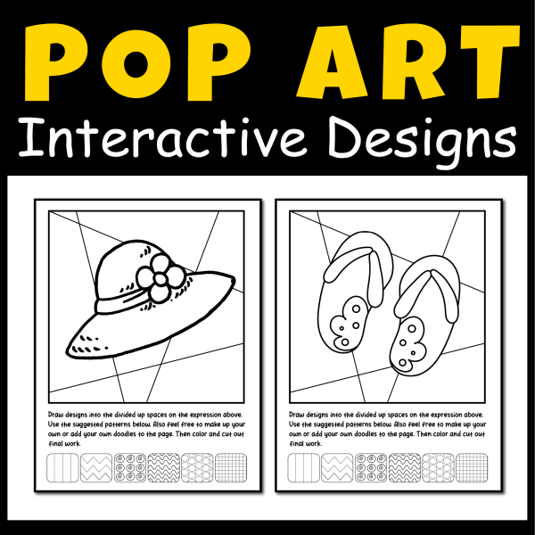 Summer Coloring Page Pop Art Activities - Summer Art Activity - Back To ...