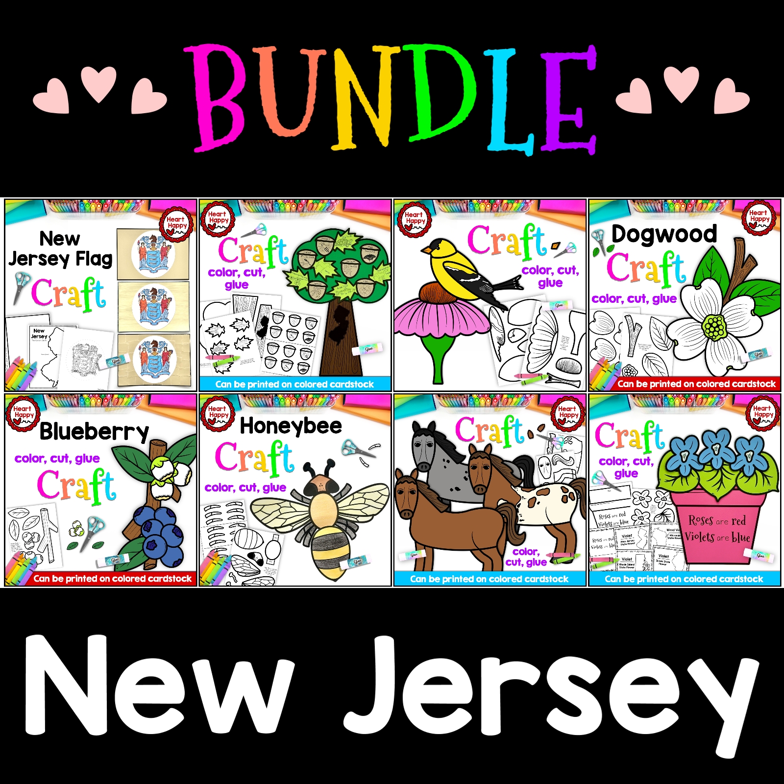 New Jersey State Symbols Craft BUNDLE | Made By Teachers