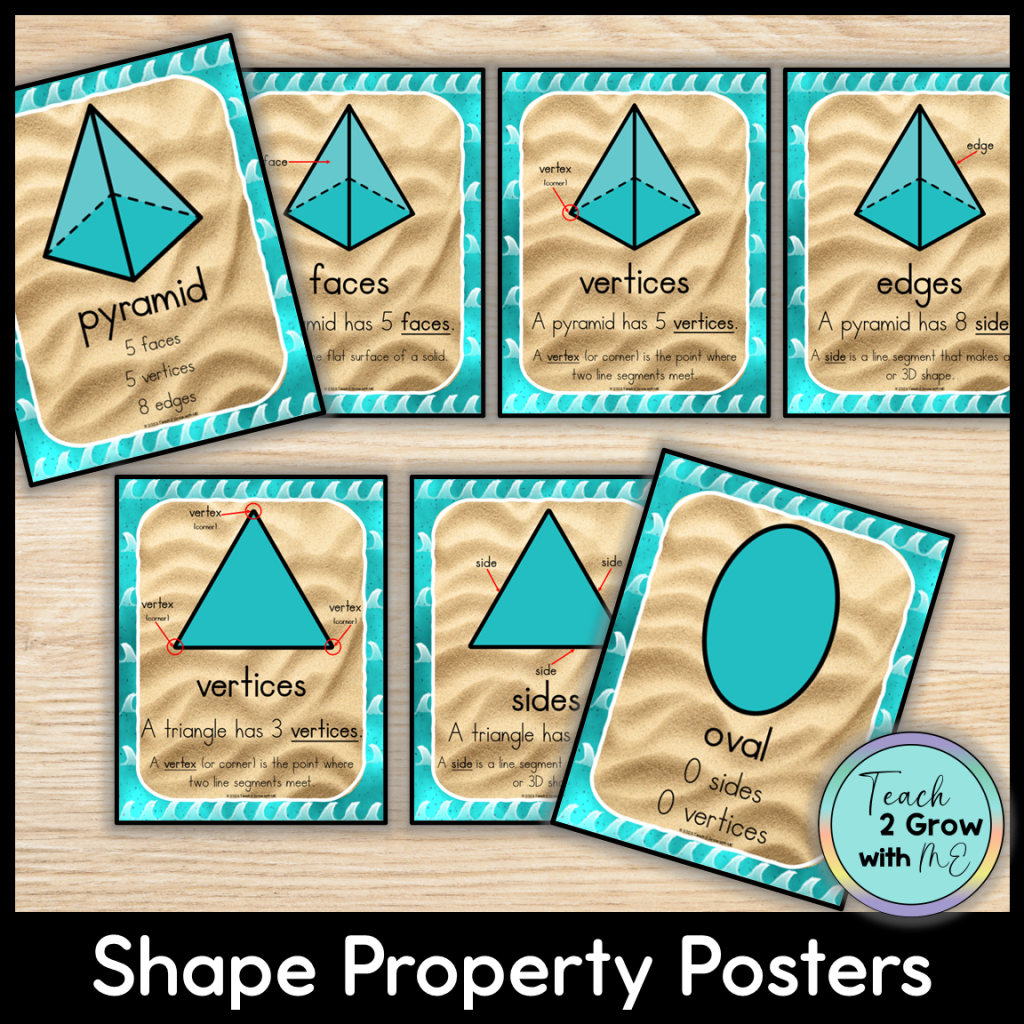 2D and 3D Shape Posters Under the Sea Ocean Theme Classroom Decor Set ...