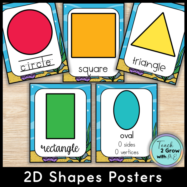 2D and 3D Shape Posters Under the Sea Ocean Theme Classroom Decor Set ...