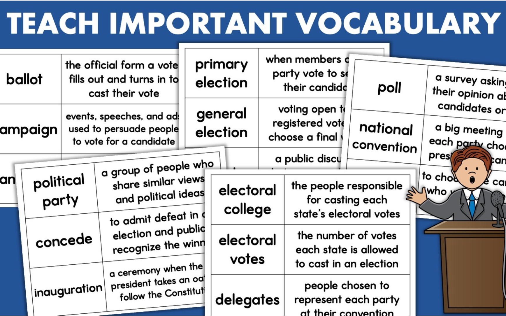 Mock Election Kit Voting For President Classroom Election Day How ...