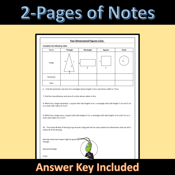 Two-Dimensional Figures Guided Notes 2D | Tools for Geometry Unit ...