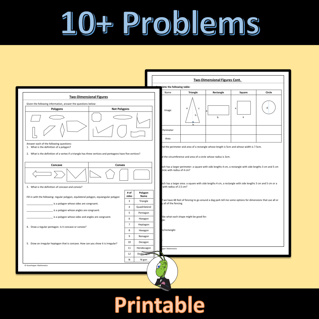 Two-Dimensional Figures Guided Notes 2D | Tools for Geometry Unit ...
