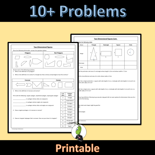 Two-Dimensional Figures Guided Notes 2D | Tools for Geometry Unit ...