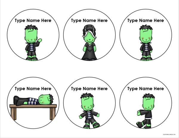 Door Decorations Bulletin Board Display Halloween Frankenstein EDITABLE ...