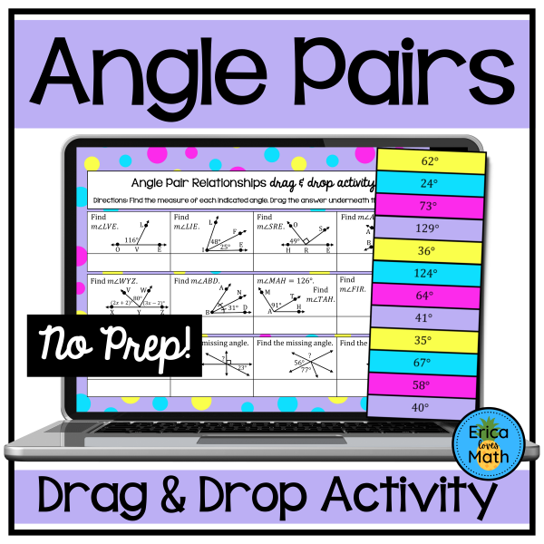 Angle Pair Relationships Digital Drag & Drop Activity - Made By Teachers
