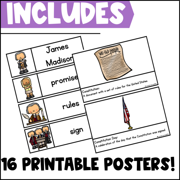 Constitution Day Activities for Kindergarten & 1st Grade - Worksheet ...