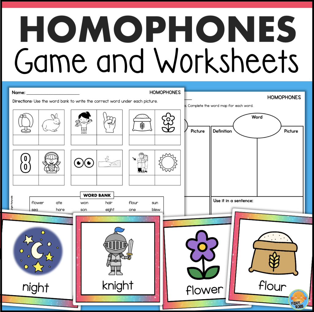Homonyms Homophones Worksheet Activity Game Vocabulary Practice | Made ...