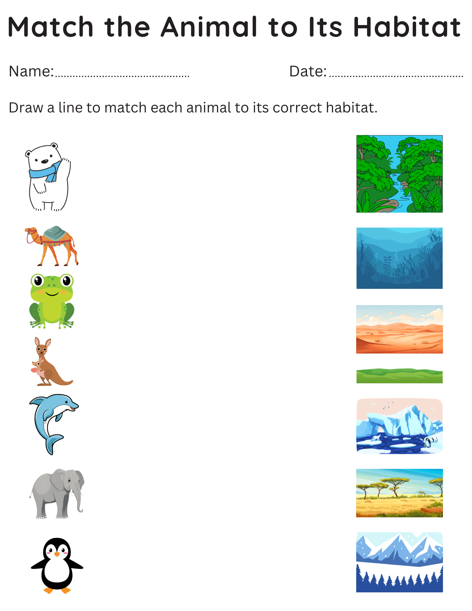 What Is A Habitat Worksheet