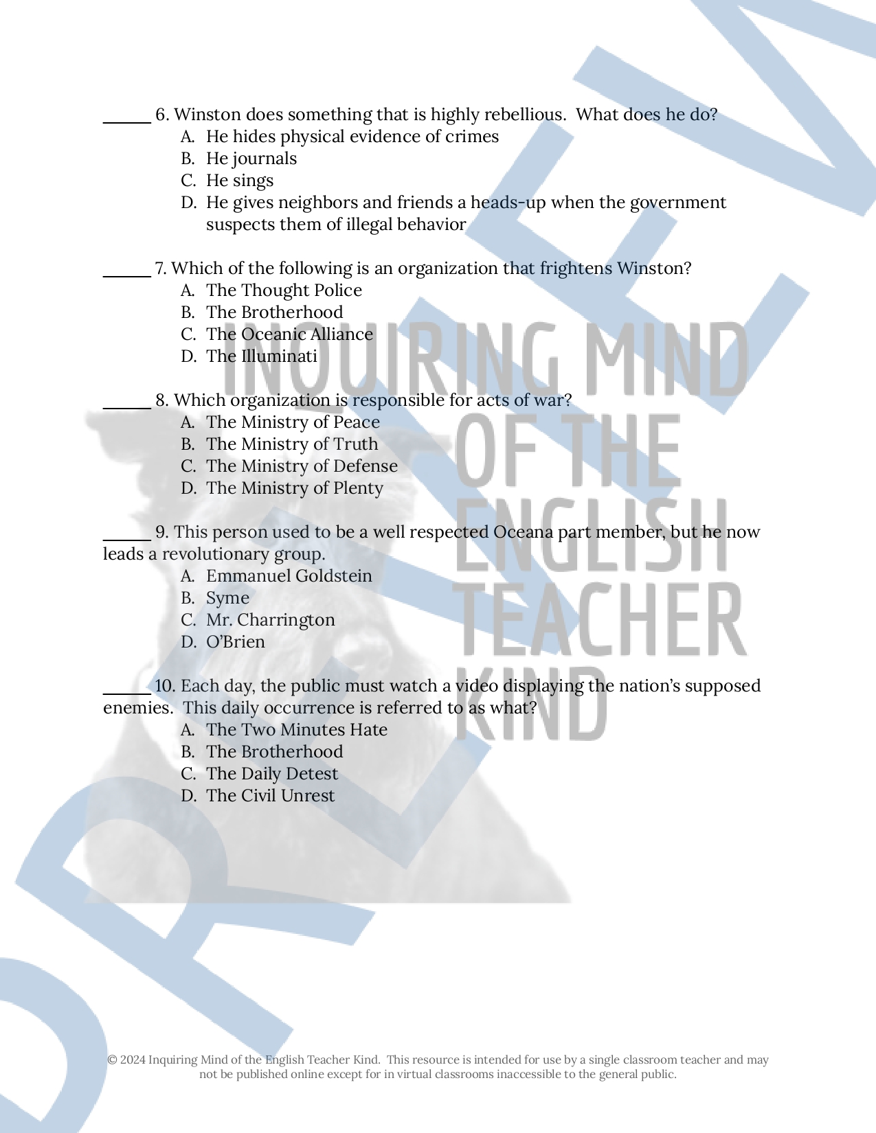 1984 Book 1 Quizzes, Close Reading Worksheets, Vocabulary Games, and ...