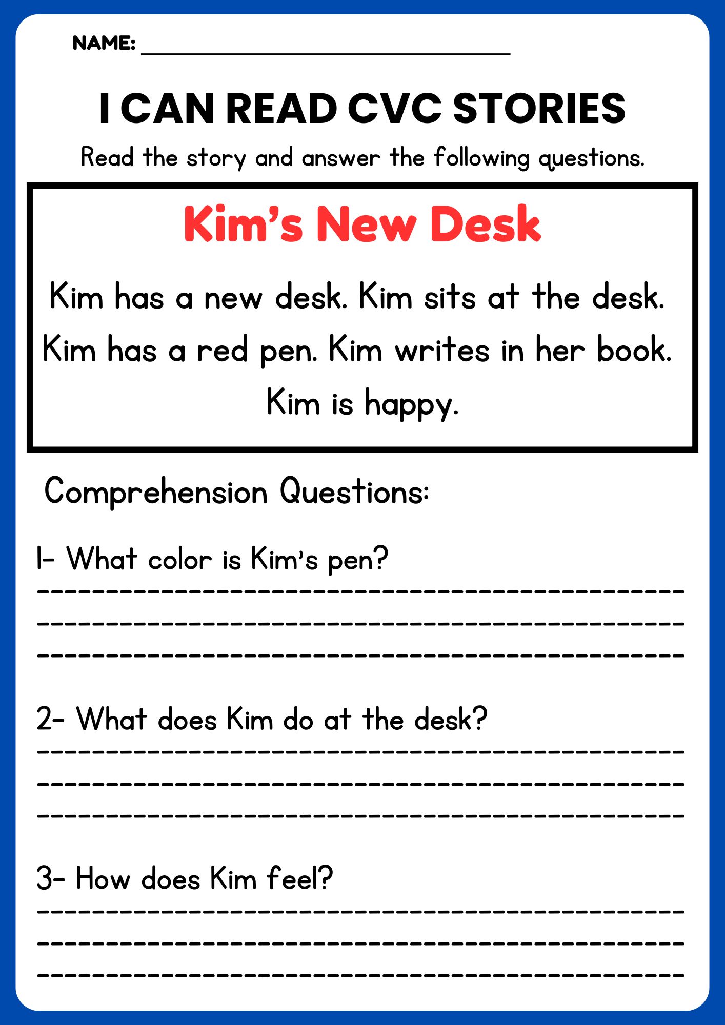 "CVC Decodable Short Stories" Worksheet - Decodable Readers | Made By ...