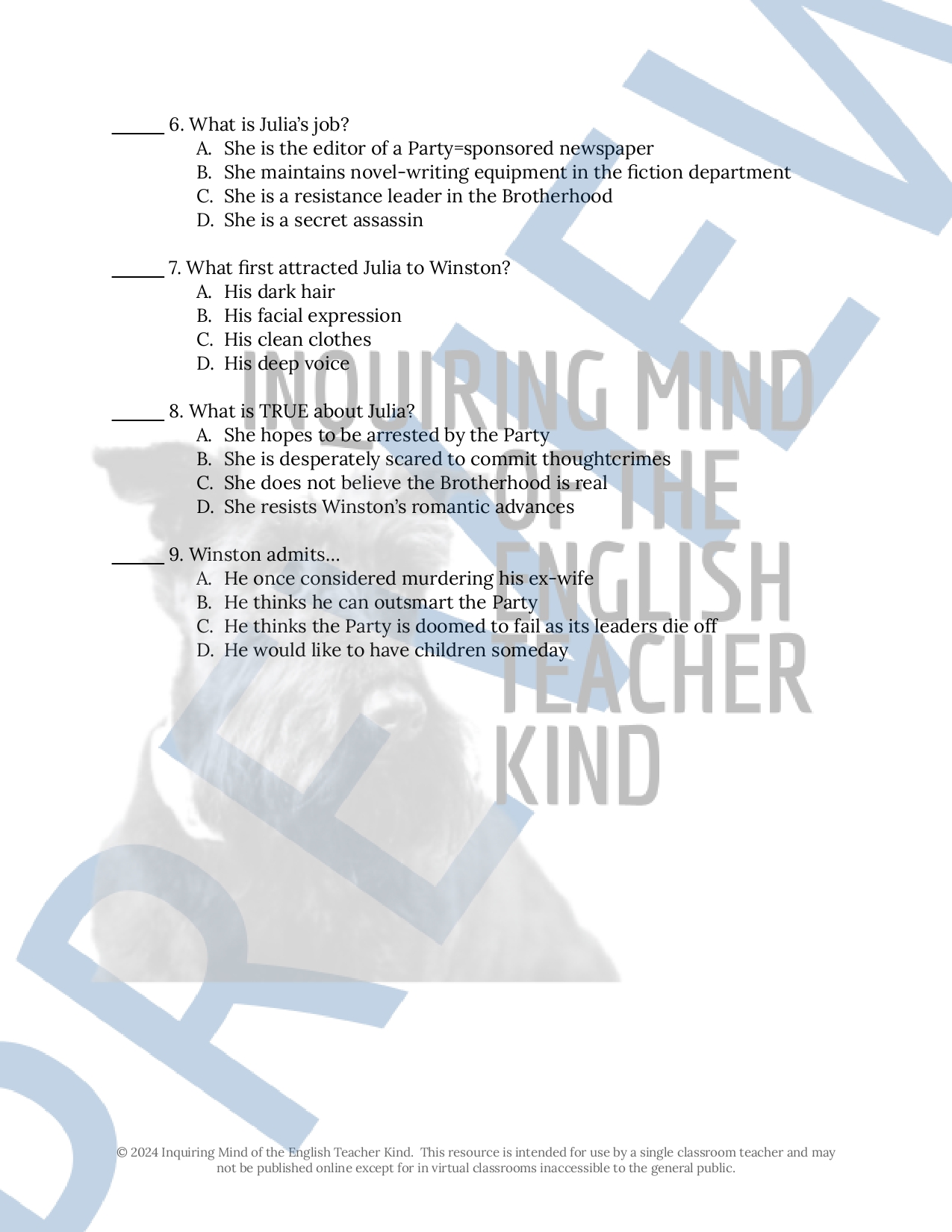 1984 Book 2 Quiz, Close Reading, Vocabulary Games, and Answer Keys ...