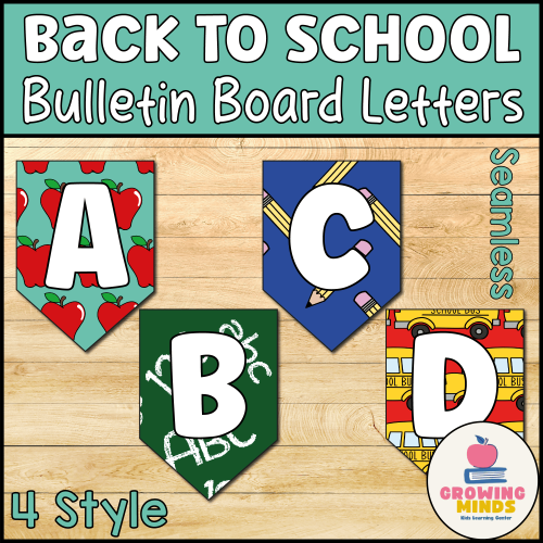 Back to School Seamless Bulletin Board Bunting letters- Back to School ...