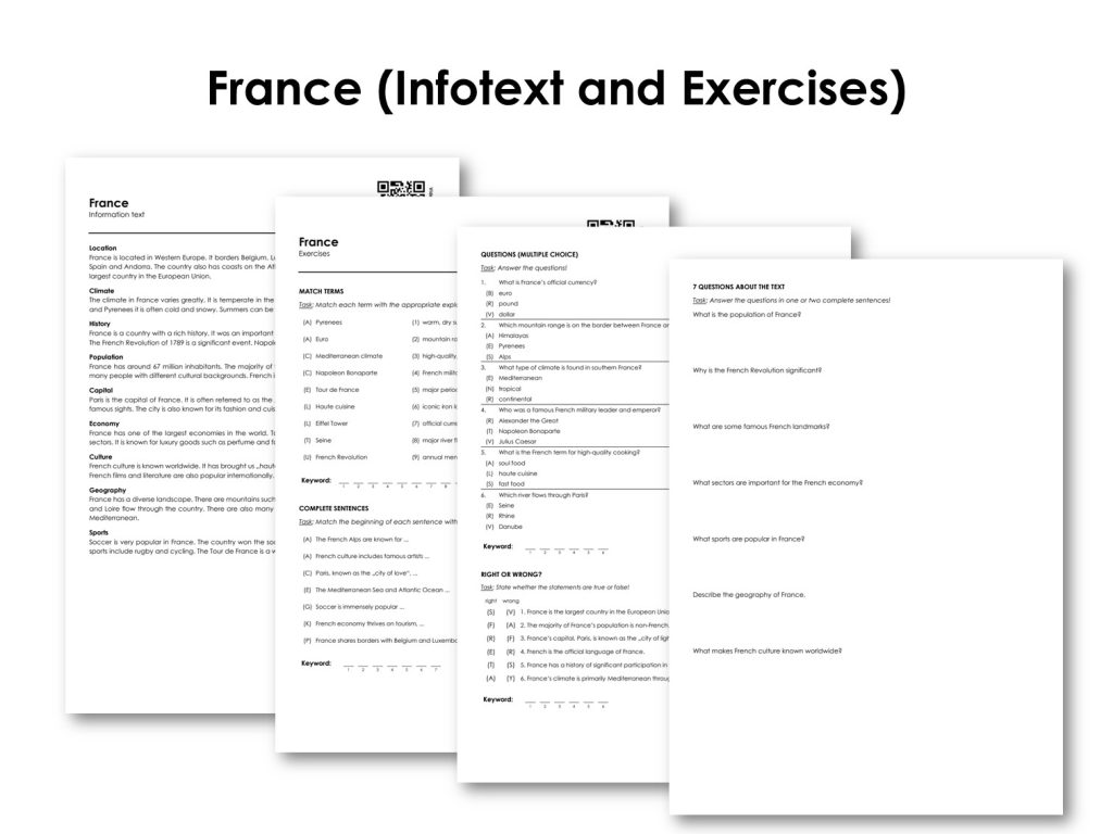 France (Infotext and Exercises) | Made By Teachers