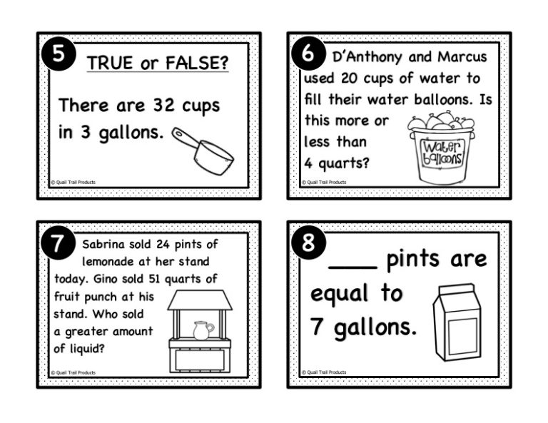 Converting Units of Liquid Volume Task Cards - Made By Teachers