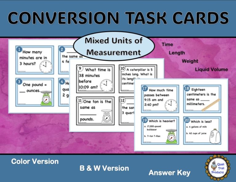 Converting Units of Measurement Task Cards - Made By Teachers