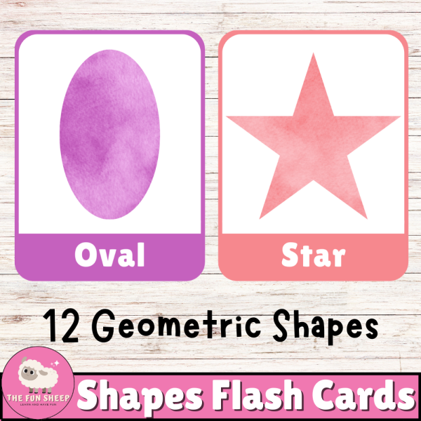 Shapes Flash Cards | Preschool 2D Geometric Shapes Activity Colorful ...