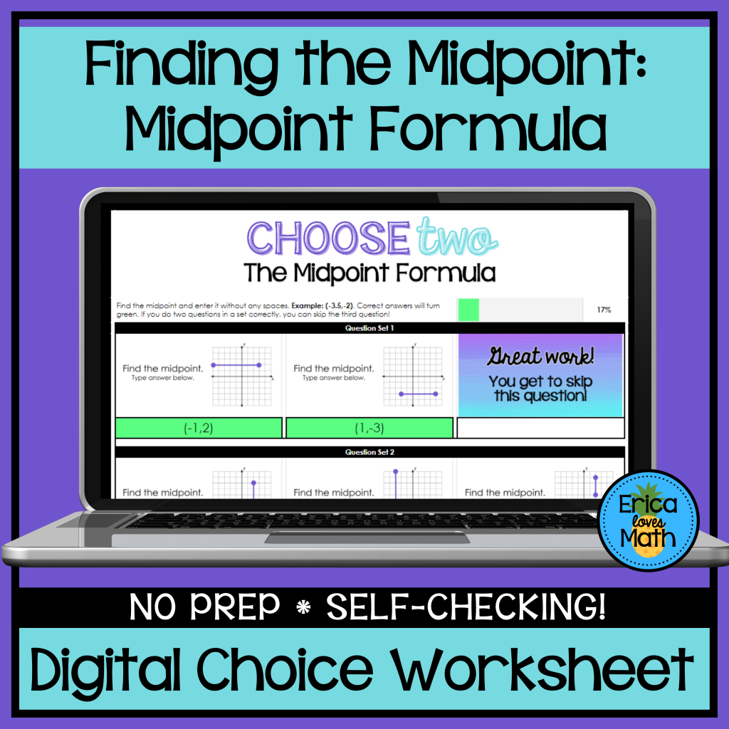 Finding the Midpoint using Midpoint Formula Digital Activity | Choose ...