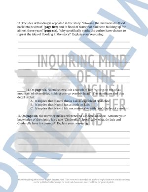 "Catch the Moon" Quizzes, Vocabulary Games, and Close Reading Worksheet ...