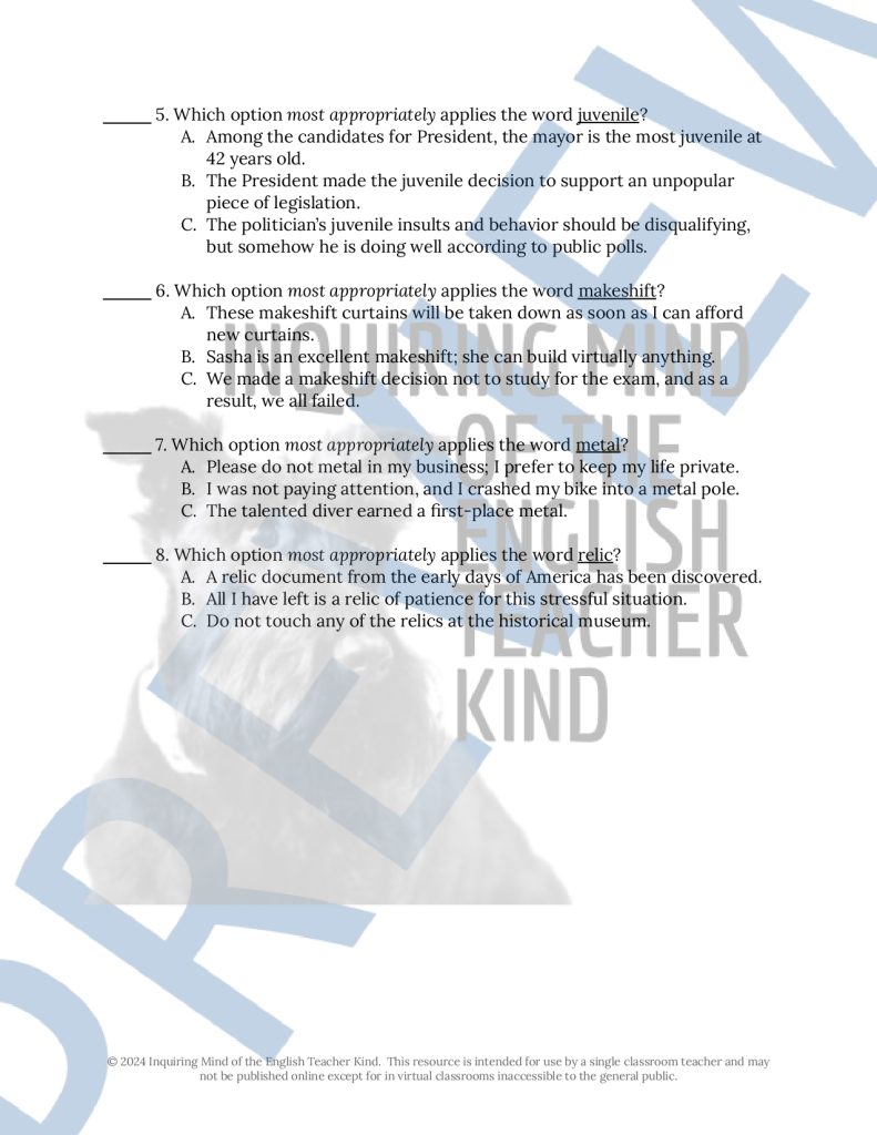 "Catch the Moon" Quizzes, Vocabulary Games, and Close Reading Worksheet ...