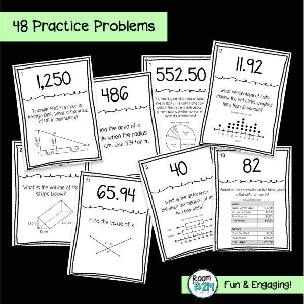 7th Grade Math Reporting Categories Scavenger Hunt BUNDLE | Made By ...